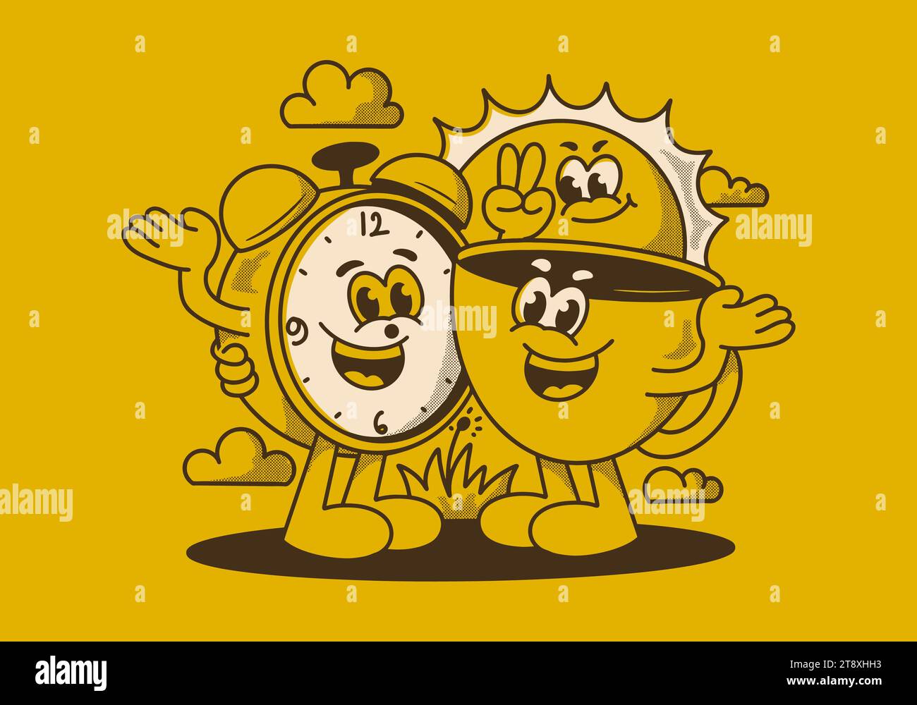 Morning time, coffee time. Mascot character illustration of coffee cup ...