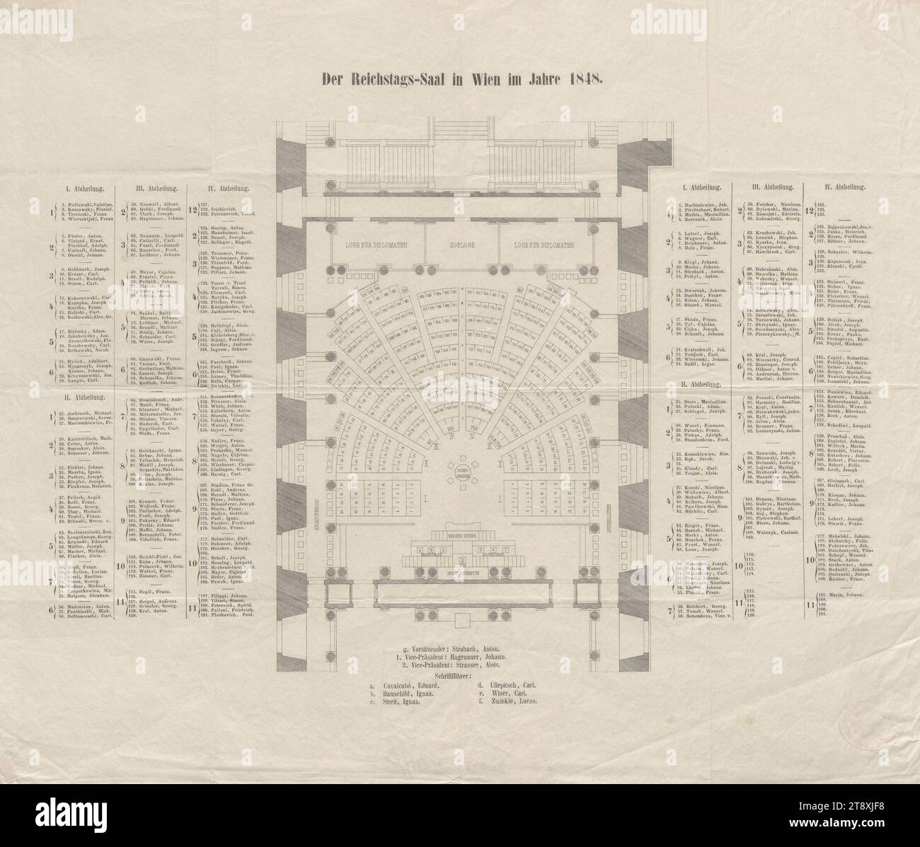 The Reichstag Hall in Vienna in 1848. (Seating of the Constituent ...