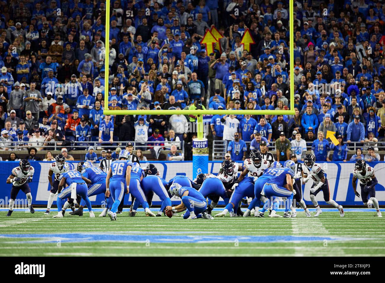 Detroit Lions place kicker Riley Patterson (36) kicks a point after ...