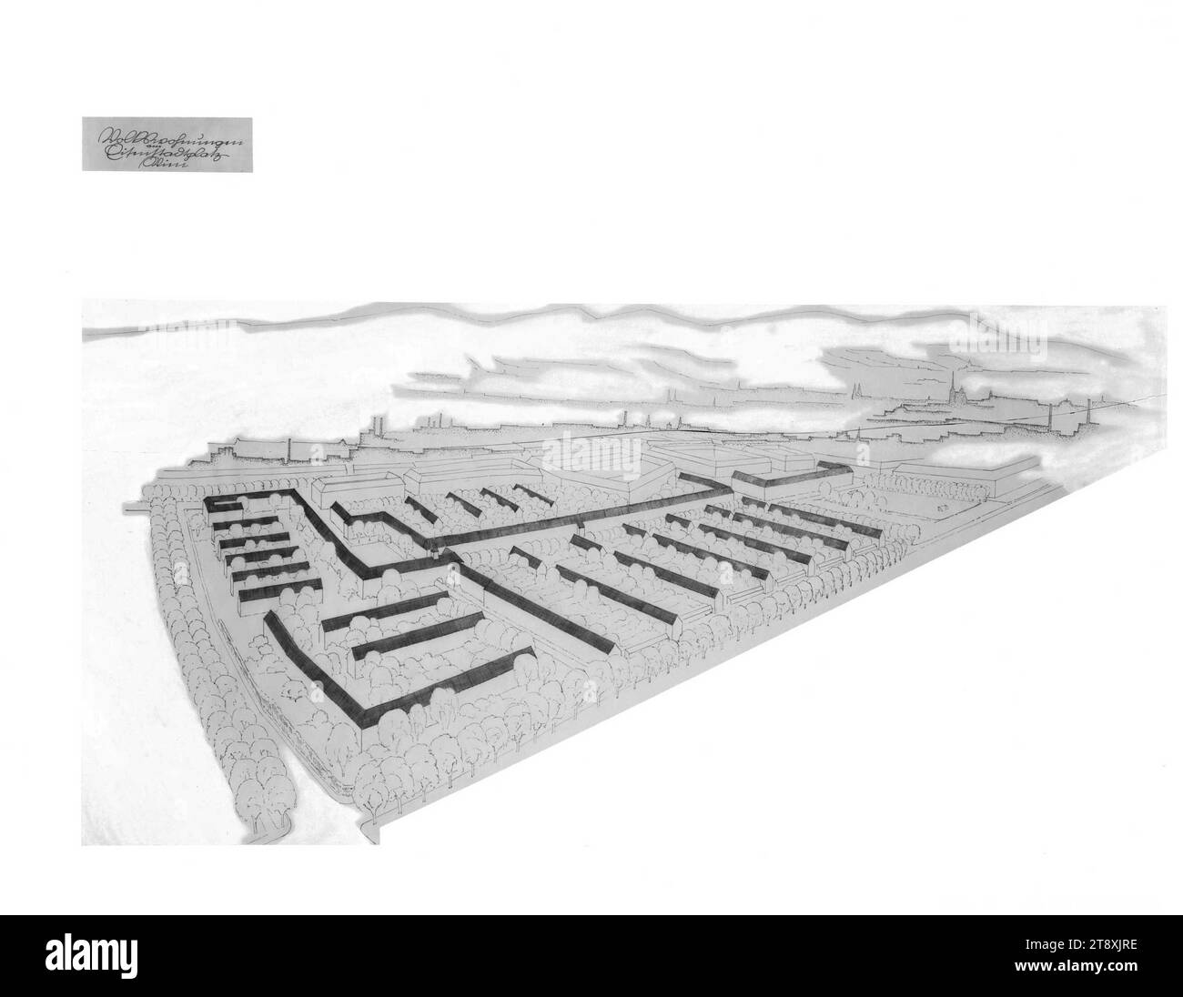 Drawing of a planned settlement at Eisenstadtplatz (10th) (part of the ...