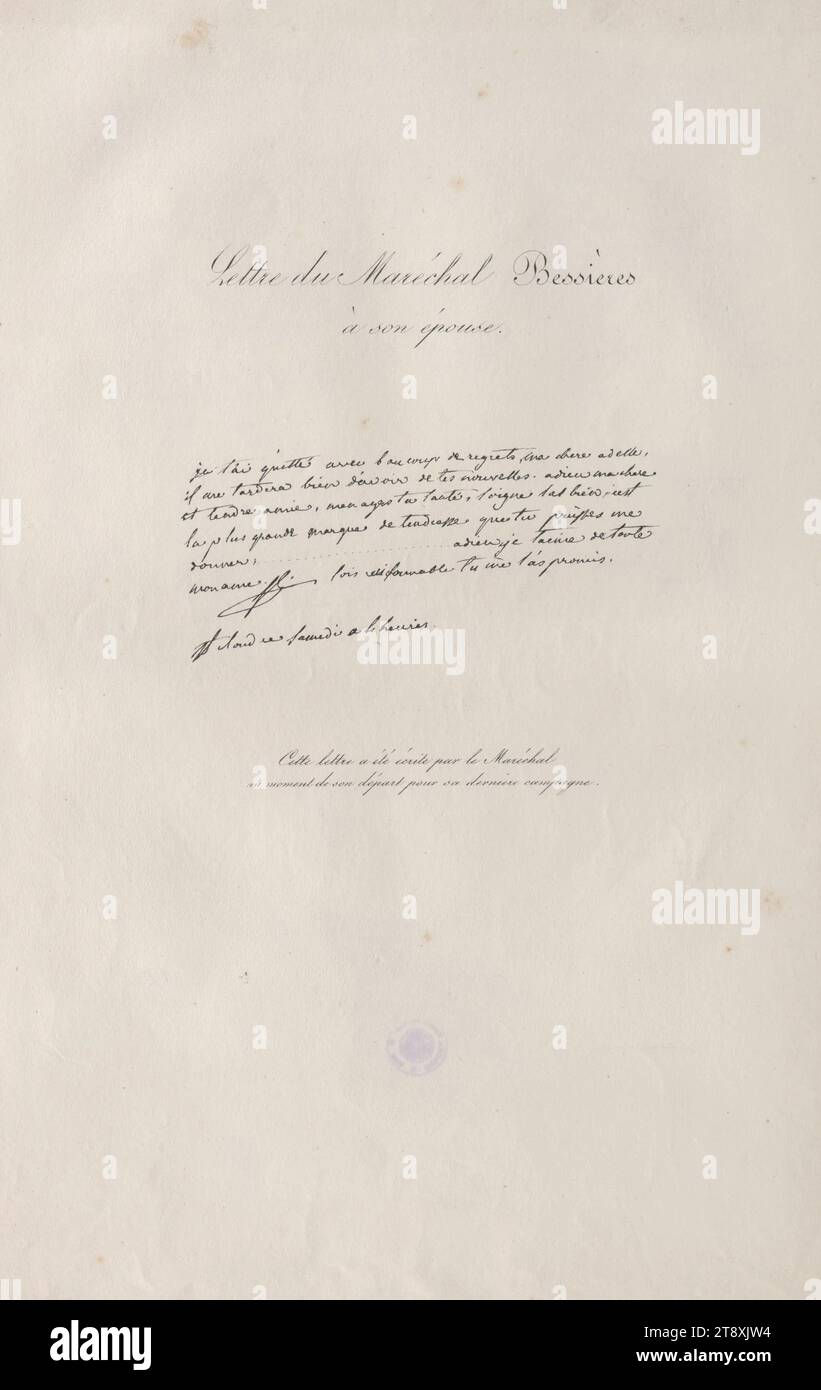 Lettre du marechal bessieres a son epouse hi-res stock photography and ...