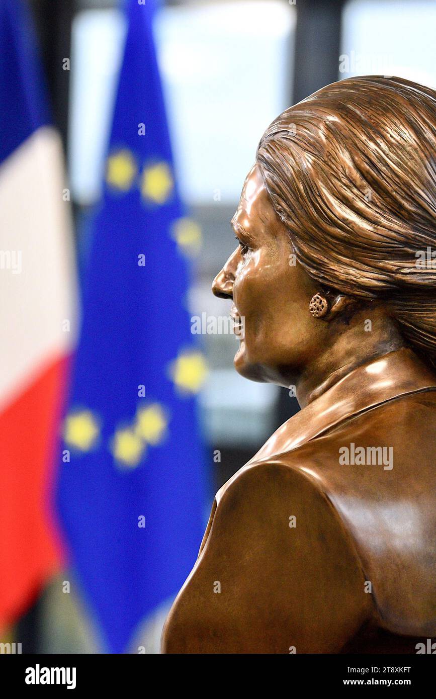 Strasbourg, France. 21st Nov, 2023. Statue of Simone Veil at the ...