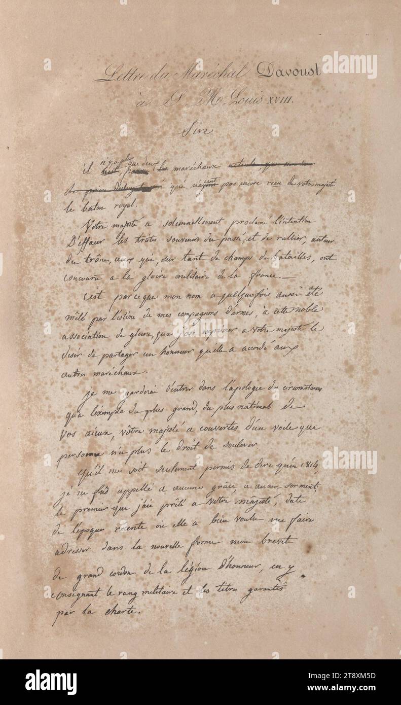 Lettre du marechal davoust a h hi-res stock photography and images - Alamy
