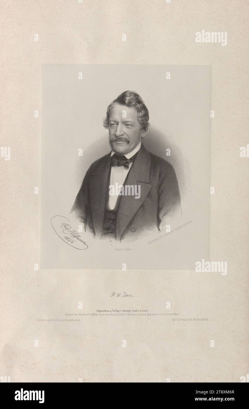 Heinrich Wilhelm Dove, Rudolf Hoffmann, lithographer, 1856, paper ...