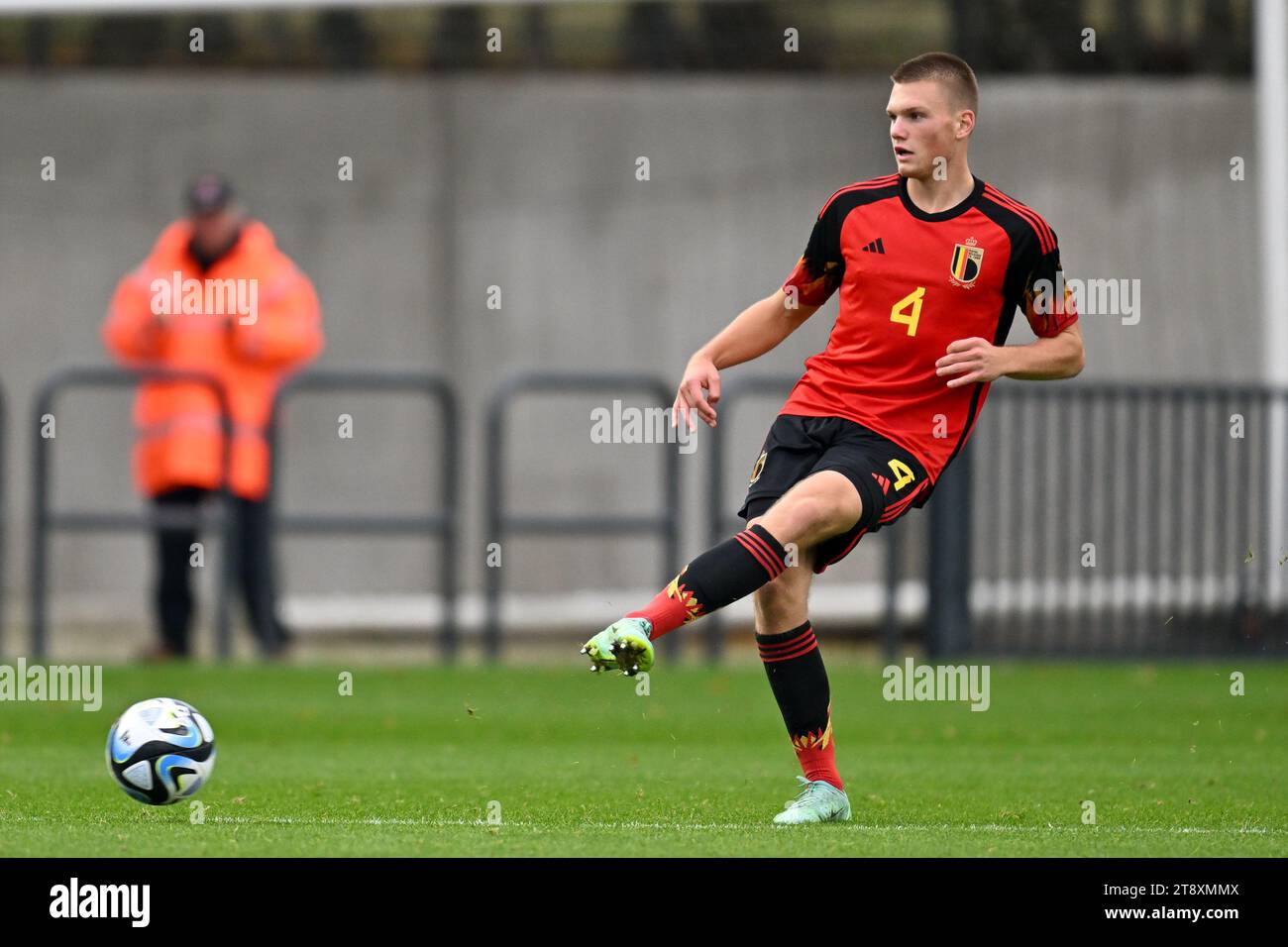 Tubize, Belgium. 21st Nov, 2023. Bram Lagae (4) of Belgium pictured ...