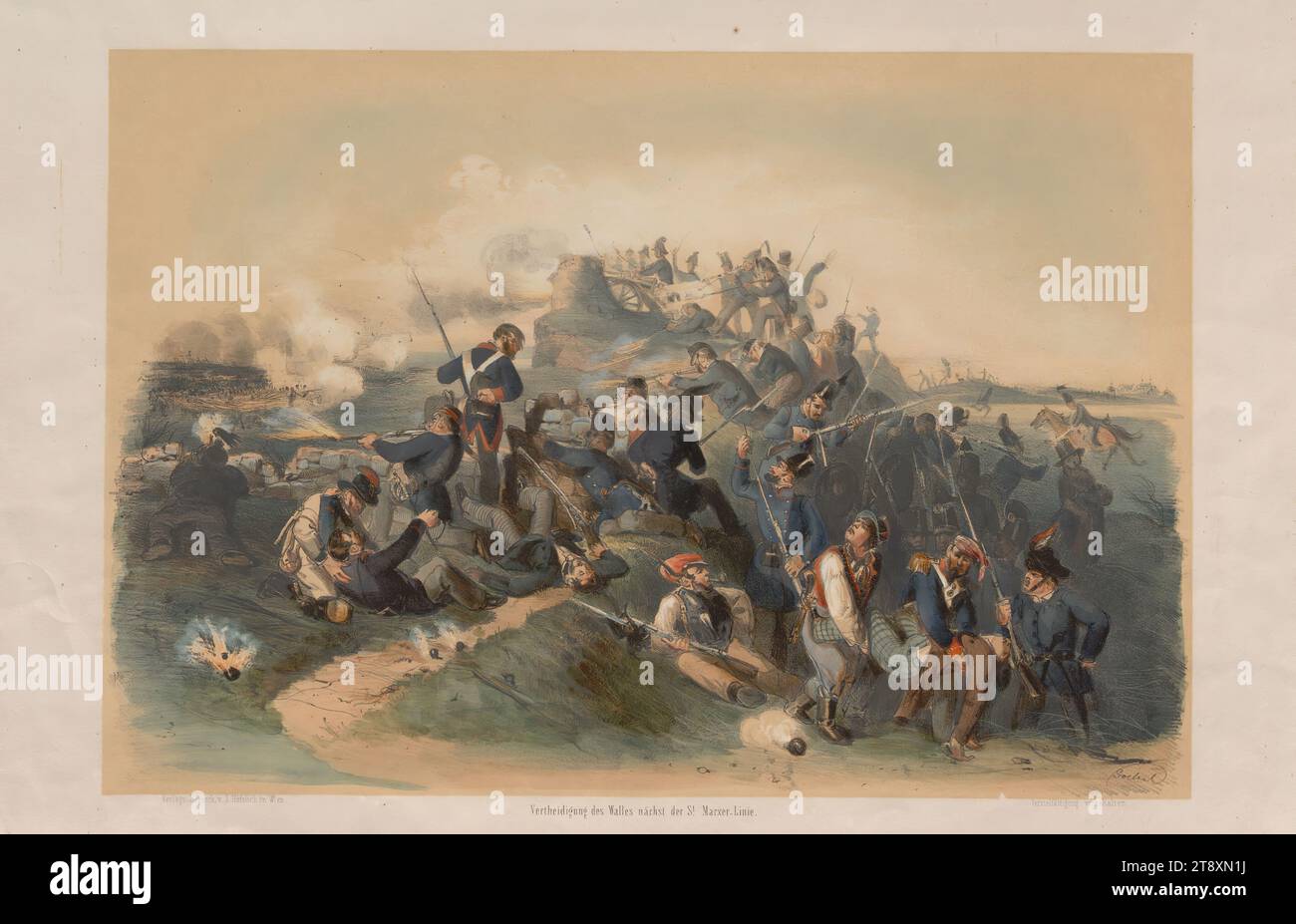 Defending the rampart next to the St. Marx Line (on October 28, 1848 ...