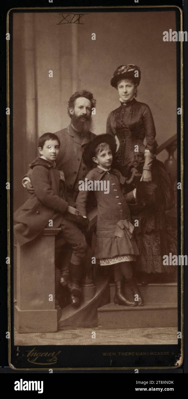 Hans Makart (1840-1884), painter, and Bertha (Linda), his 2nd wife, with their children, Victor ...