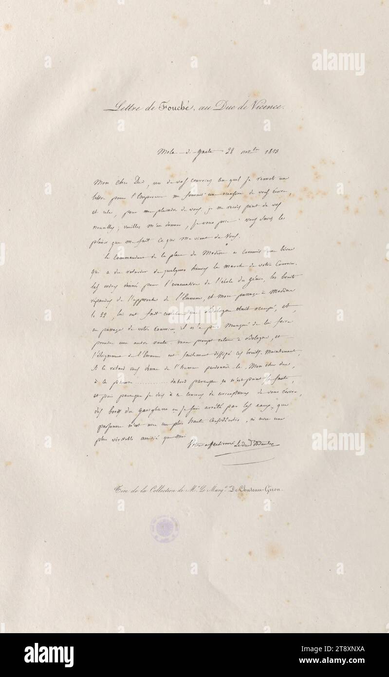 Lettre de fouche hi-res stock photography and images - Alamy