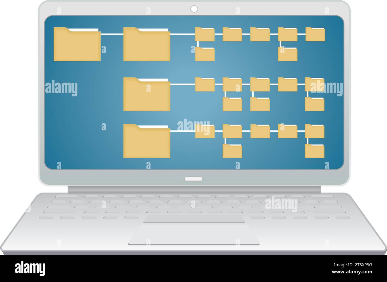 Organization and security file maps. Document maps on laptop screen ...