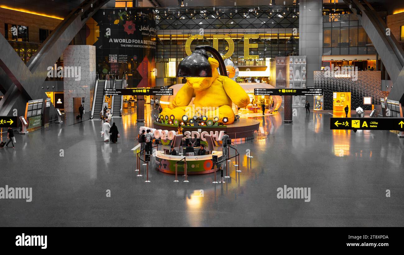 Doha, Qatar-November 21,2023 : Lamp Bear by Swiss artist Urs Fischer ...