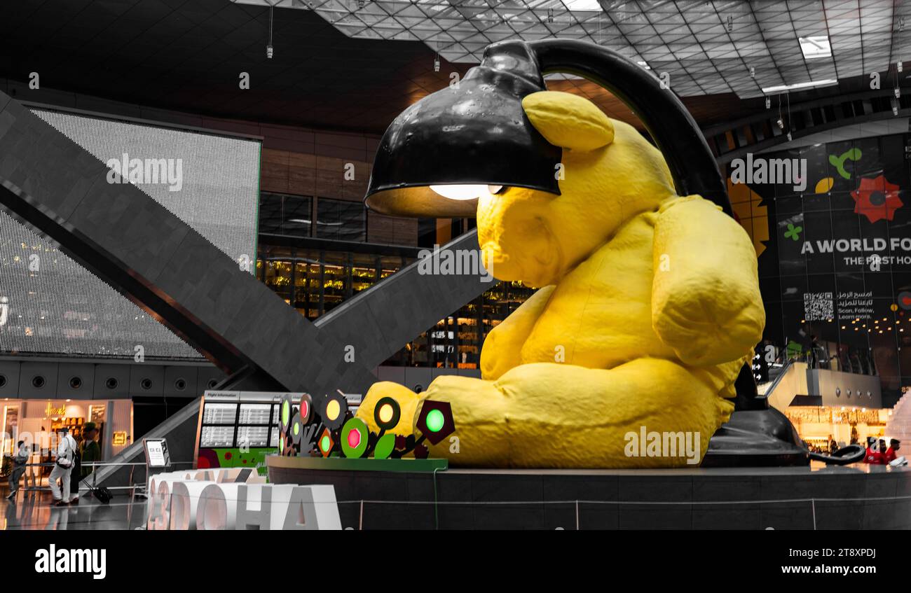 Doha, Qatar-November 21,2023 : Lamp Bear by Swiss artist Urs Fischer ...