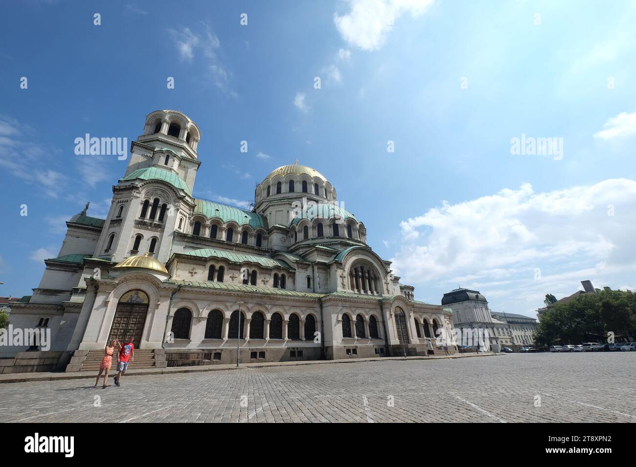St. Alexander Nevsky Cathedral facade in the capital city. Bulgarian ...