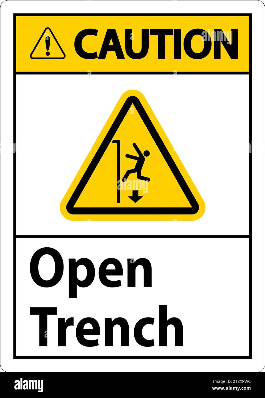 Caution Sign Open Trench Stock Vector Image & Art - Alamy