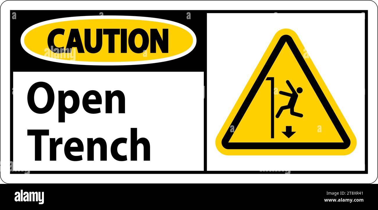Caution Sign Open Trench Stock Vector Image & Art - Alamy