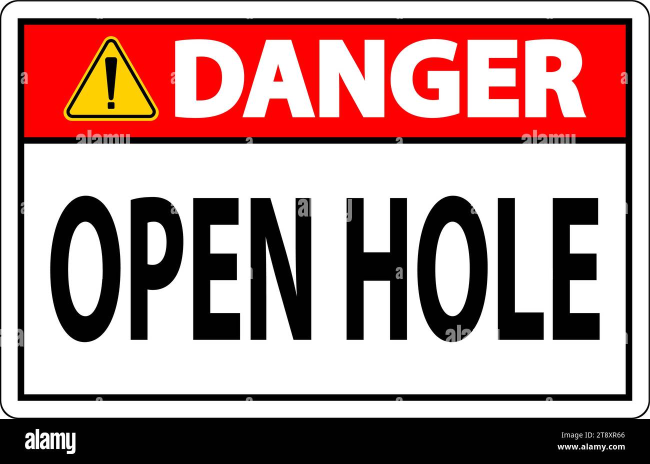 Danger Sign Open Holes Stock Vector Image & Art - Alamy