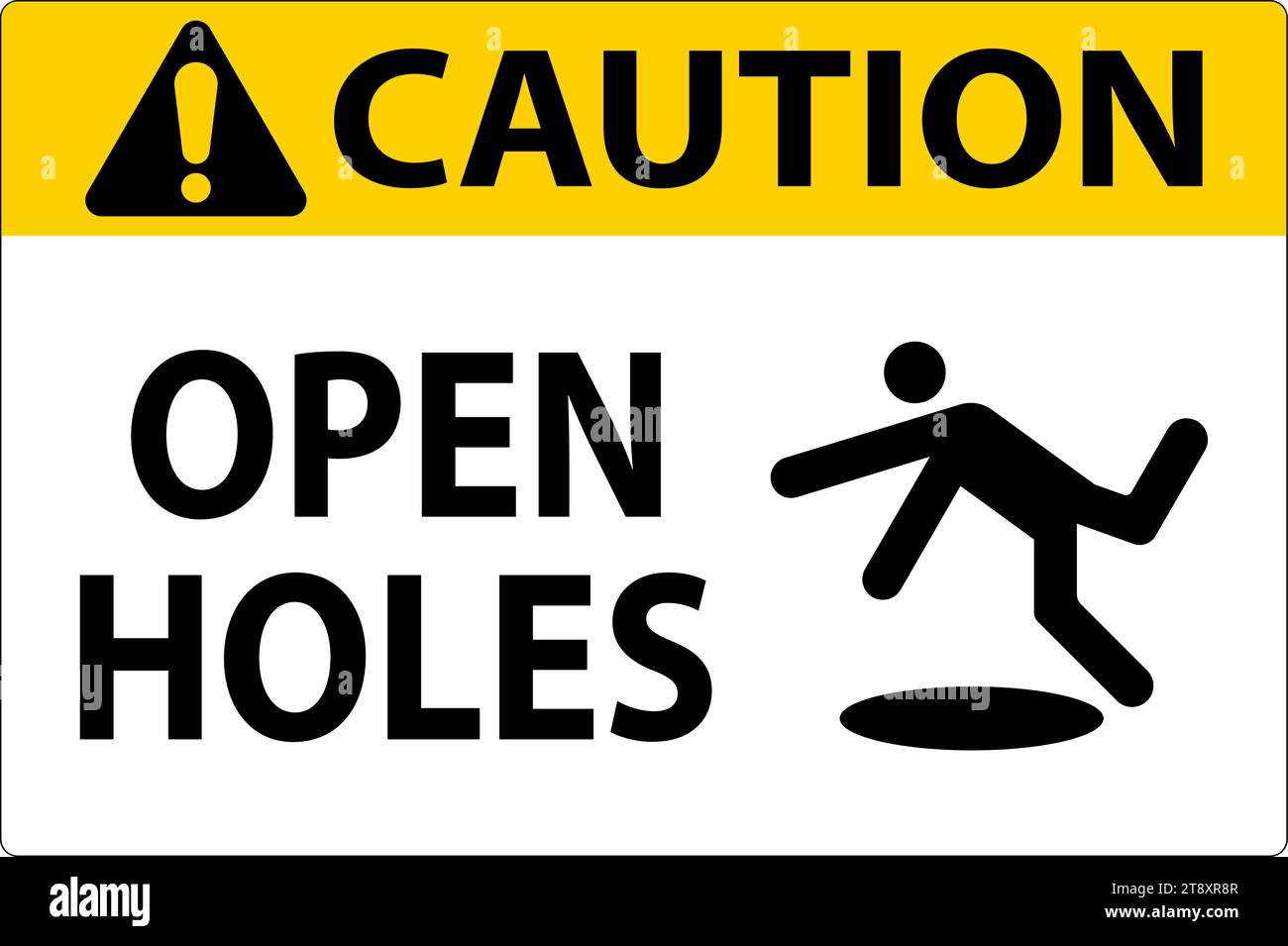 Caution Sign Open Holes Stock Vector Image & Art - Alamy