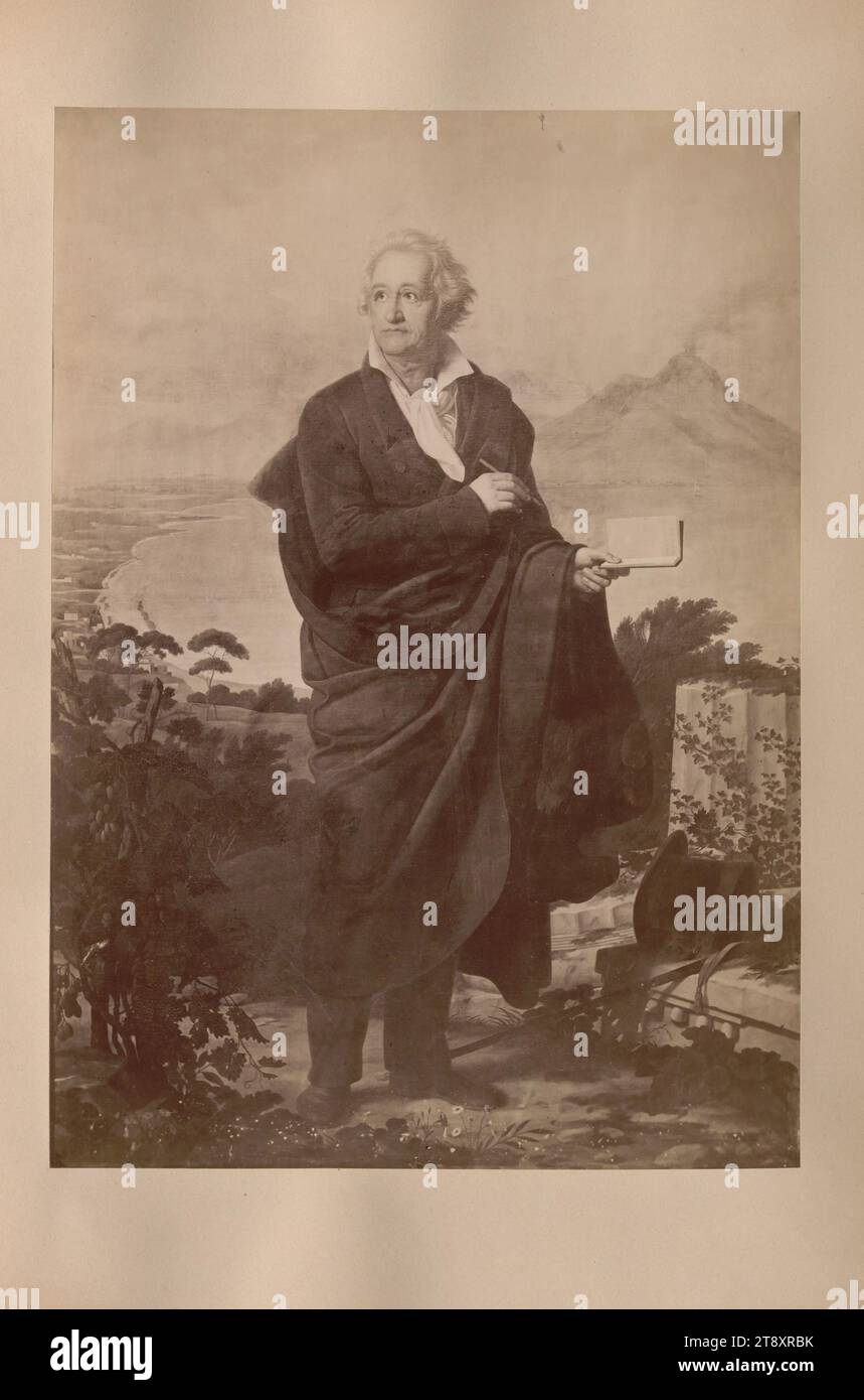 Johann Wolfgang von Goethe as a poet and artist in front of Vesuvius ...
