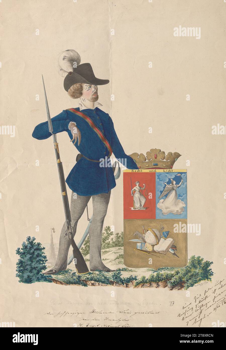 The coat of arms of the academical legion', Carl von Borkowsky (1829 ...