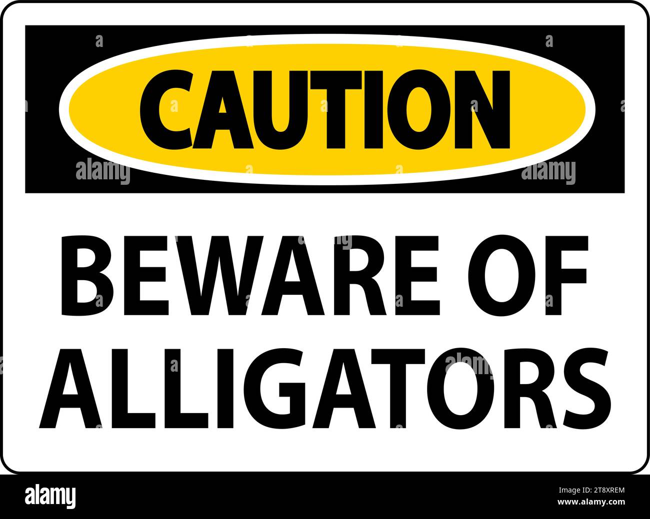 Caution Sign Beware Of Alligators Stock Vector Image & Art - Alamy