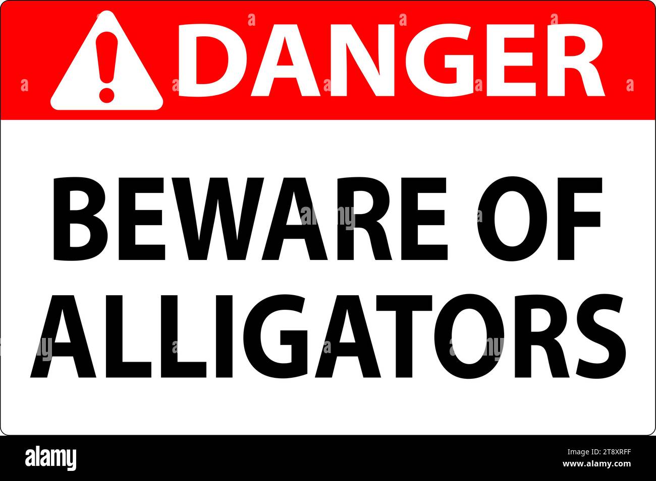 Danger Sign Beware Of Alligators Stock Vector Image & Art - Alamy