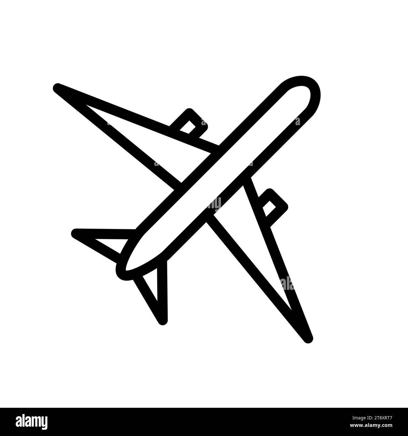 Airplane icon. Black linear plane icon. Flight transport symbol. Travel ...
