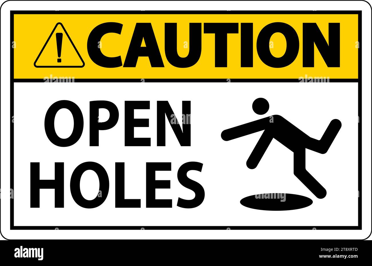 Caution Sign Open Holes Stock Vector Image & Art - Alamy