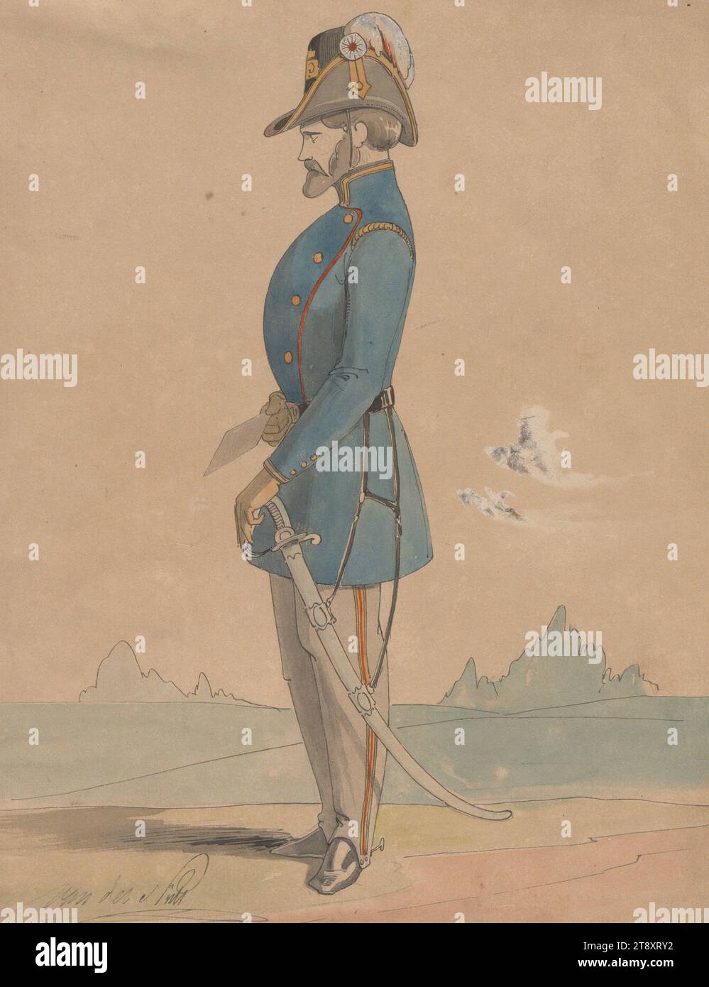 Uniform project for the National Guard 1848: Infantryman, Eduard van ...