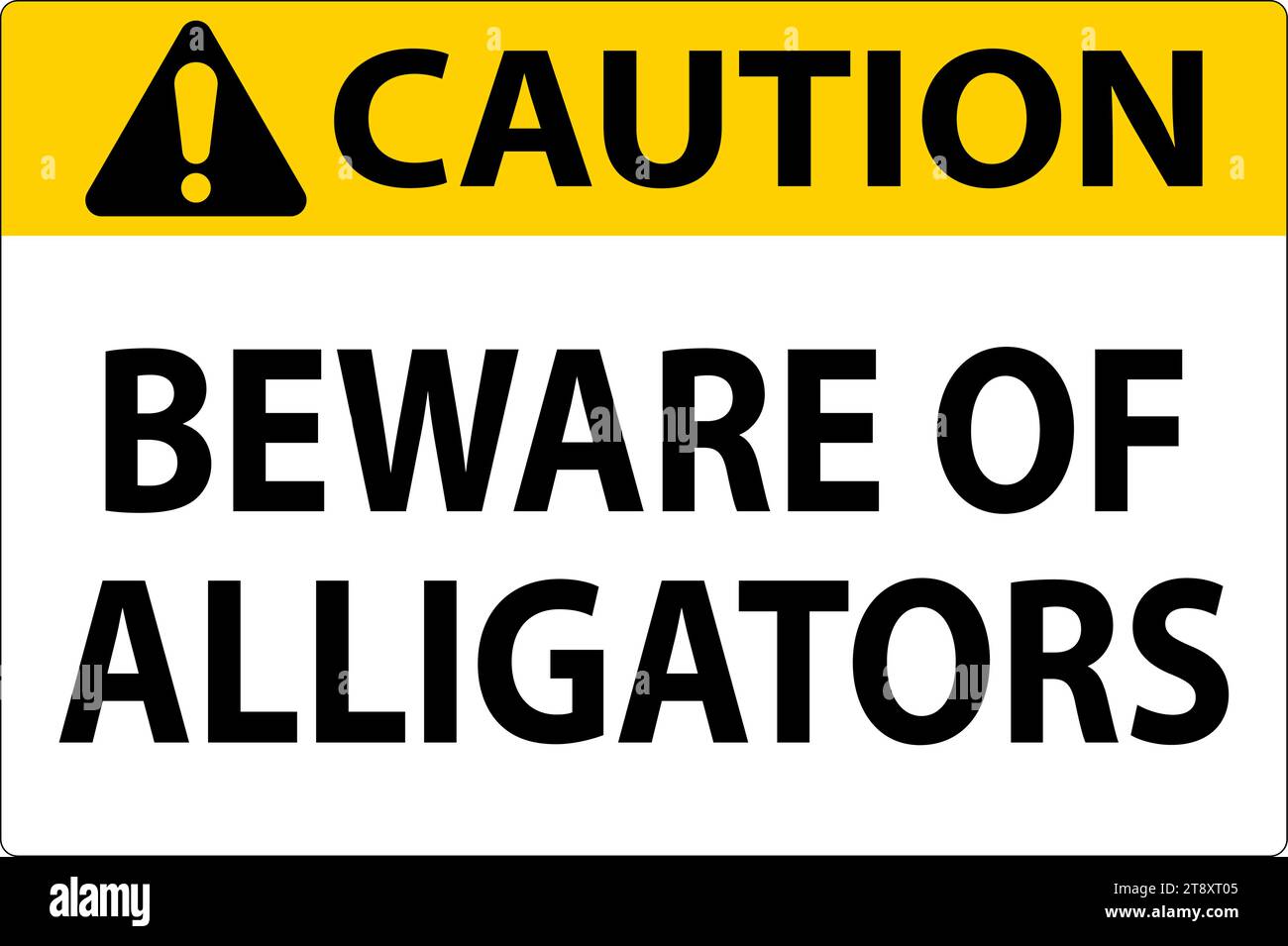 Caution Sign Beware Of Alligators Stock Vector Image & Art - Alamy