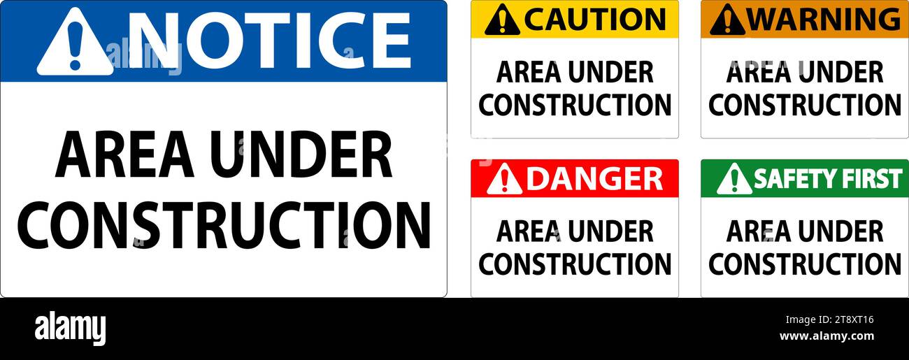 Caution Sign Area Under Construction Stock Vector Image & Art - Alamy