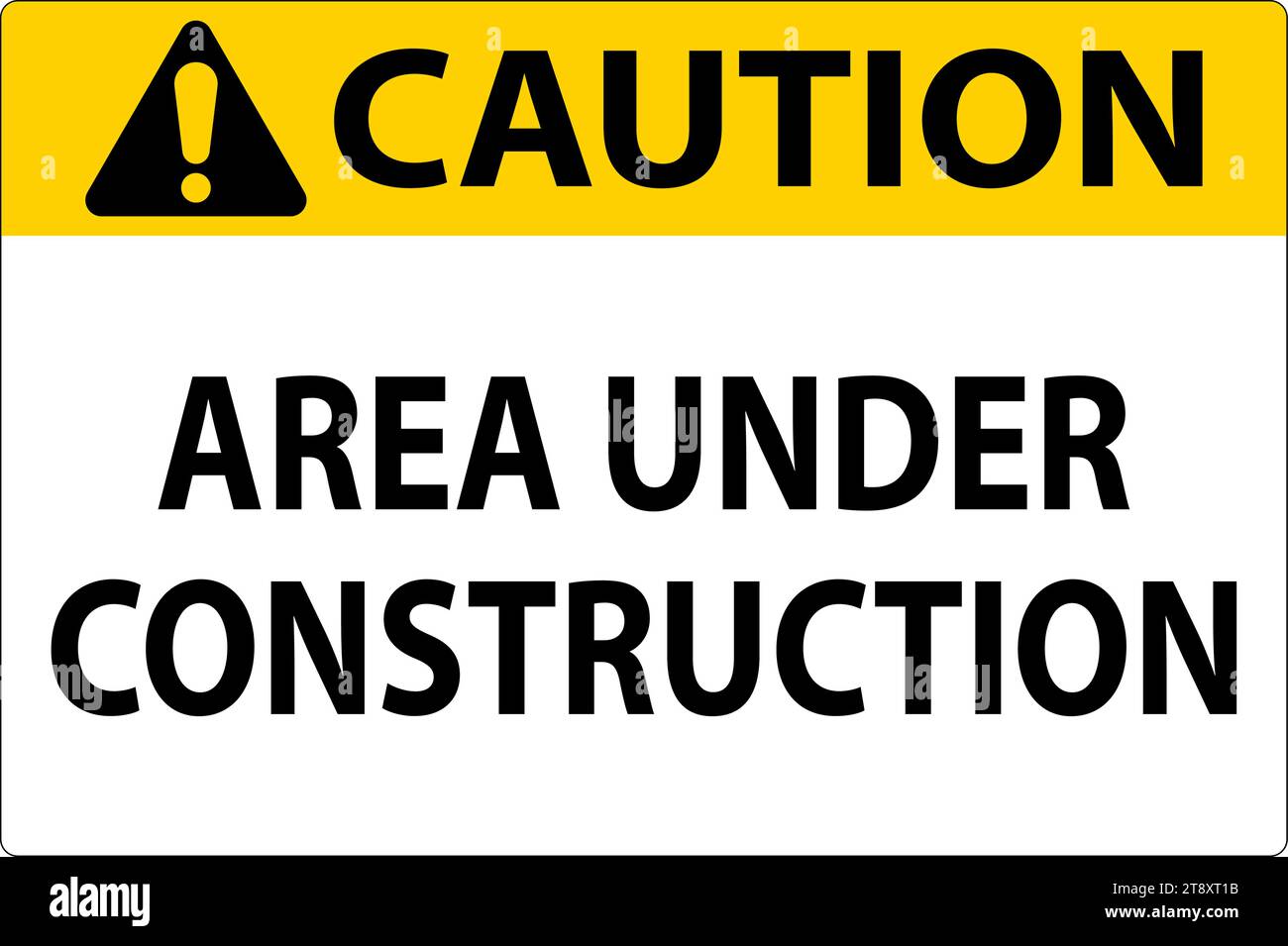 Caution Sign Area Under Construction Stock Vector Image & Art - Alamy