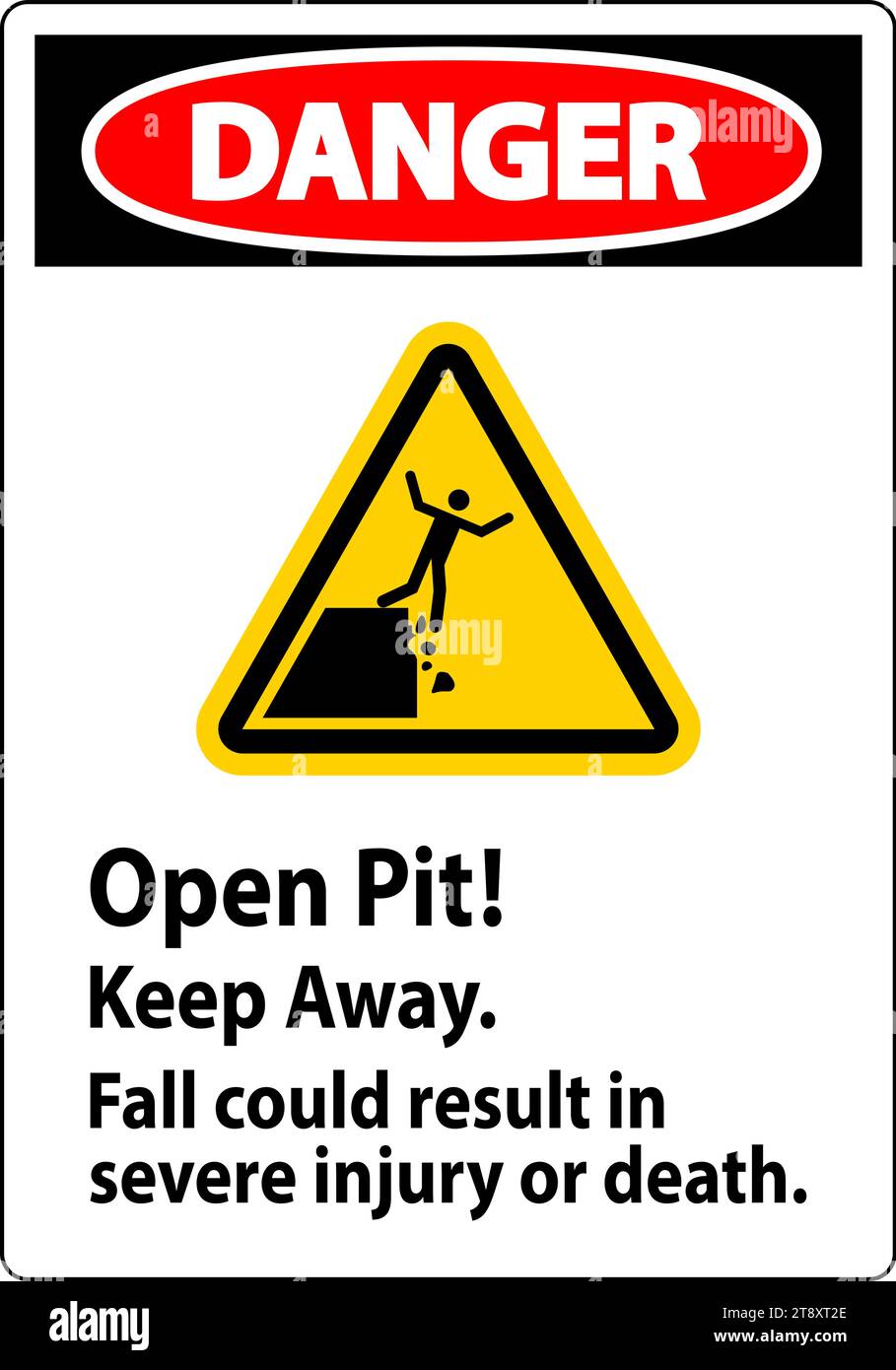 Danger Sign Open Pit Keep Away Fall Could Result In Severe Injury Or ...