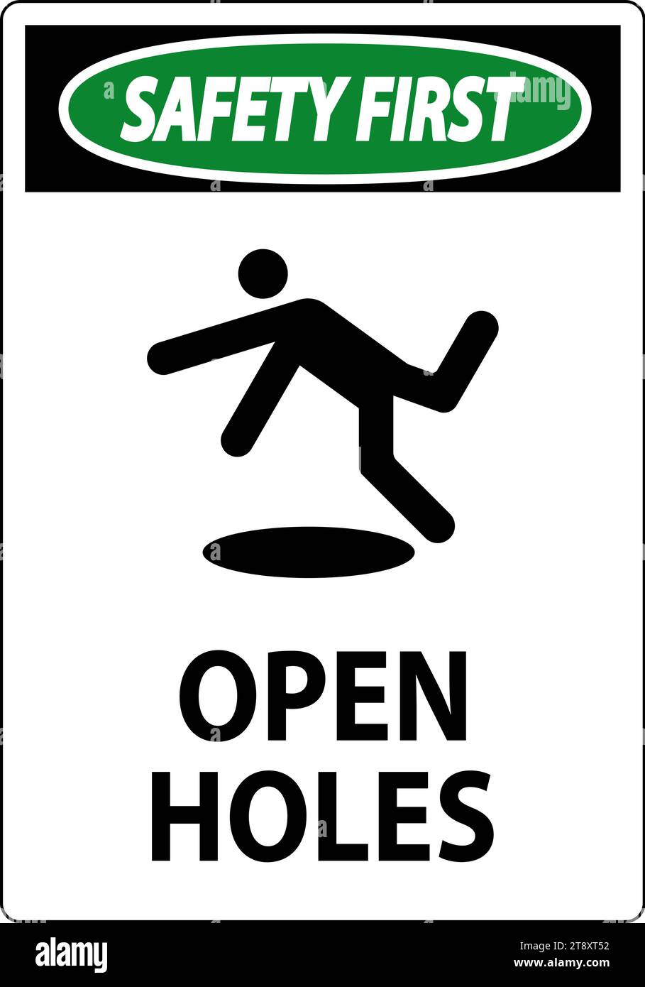 Safety First Sign Open Holes Stock Vector Image & Art - Alamy
