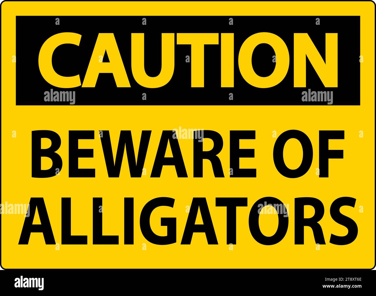Caution Sign Beware Of Alligators Stock Vector Image & Art - Alamy
