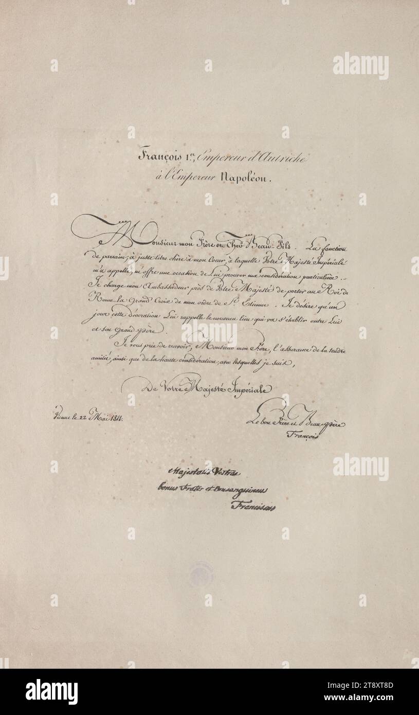Francois Ier. Empereur d'Autriche à l' Empereur Napoléon.', Unknown ...