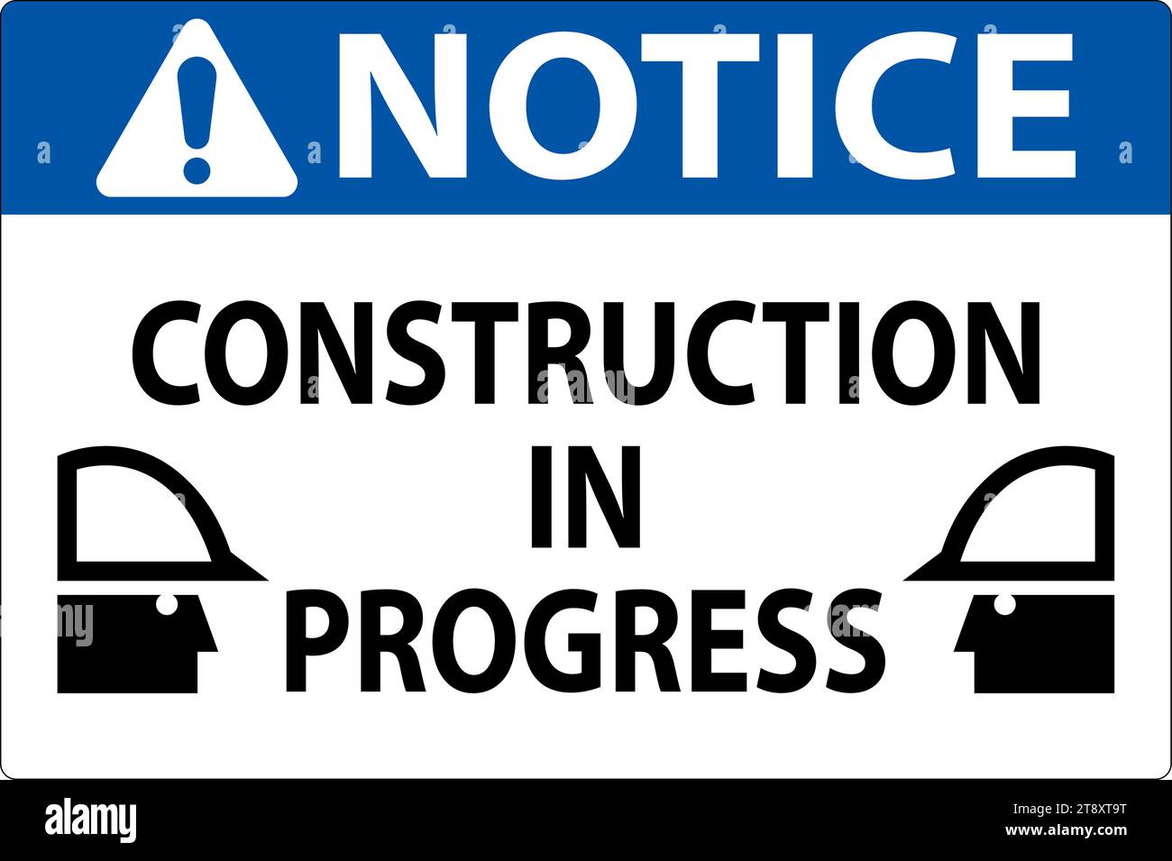 Notice Sign Construction In Progress Stock Vector Image & Art - Alamy