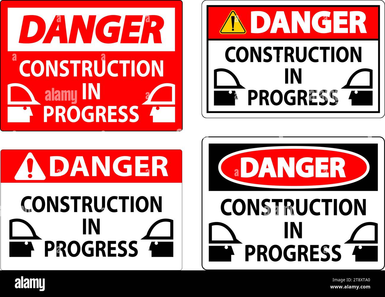Danger Sign Construction In Progress Stock Vector Image & Art - Alamy