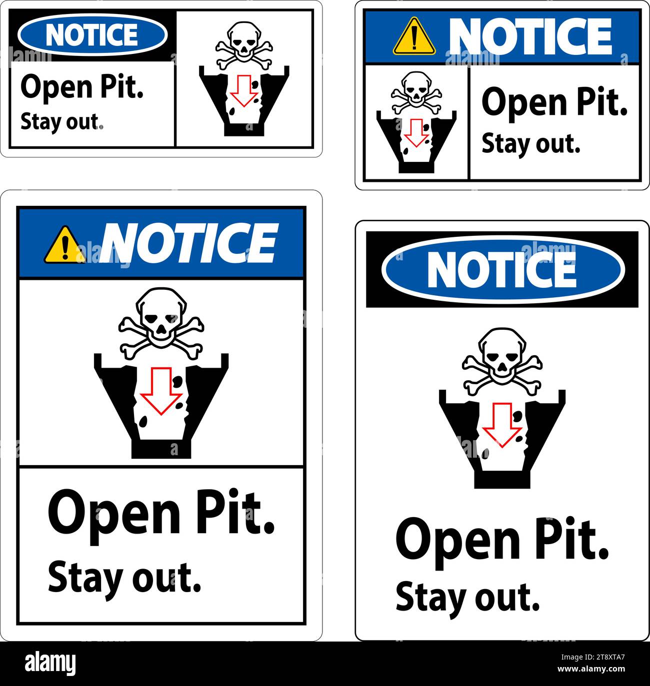 Road sign danger ditch background Stock Vector Images - Alamy