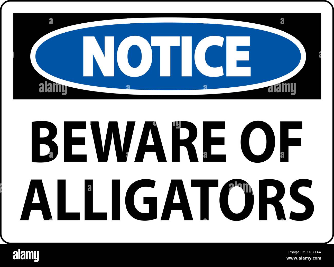 Notice Sign Beware Of Alligators Stock Vector Image & Art - Alamy