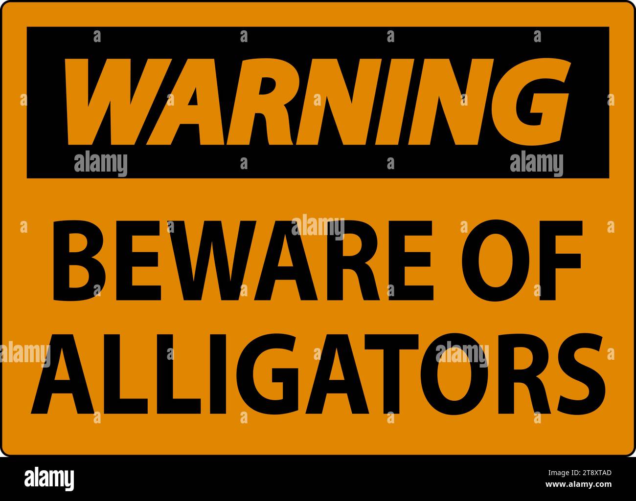 Warning Sign Beware Of Alligators Stock Vector Image & Art - Alamy