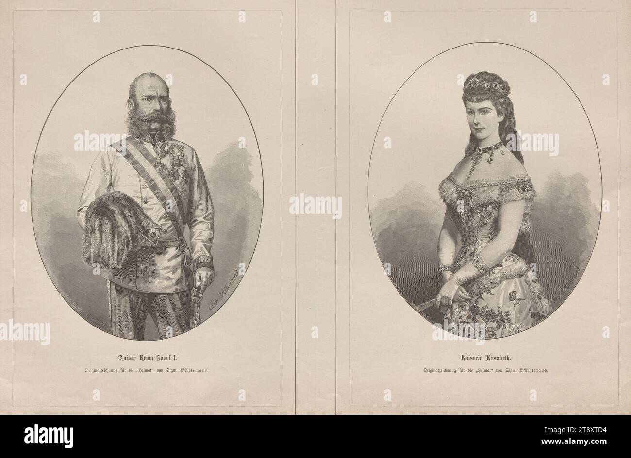 Emperor Franz Josef I; Empress Elisabeth', Siegmund L'Allemand (1840 ...