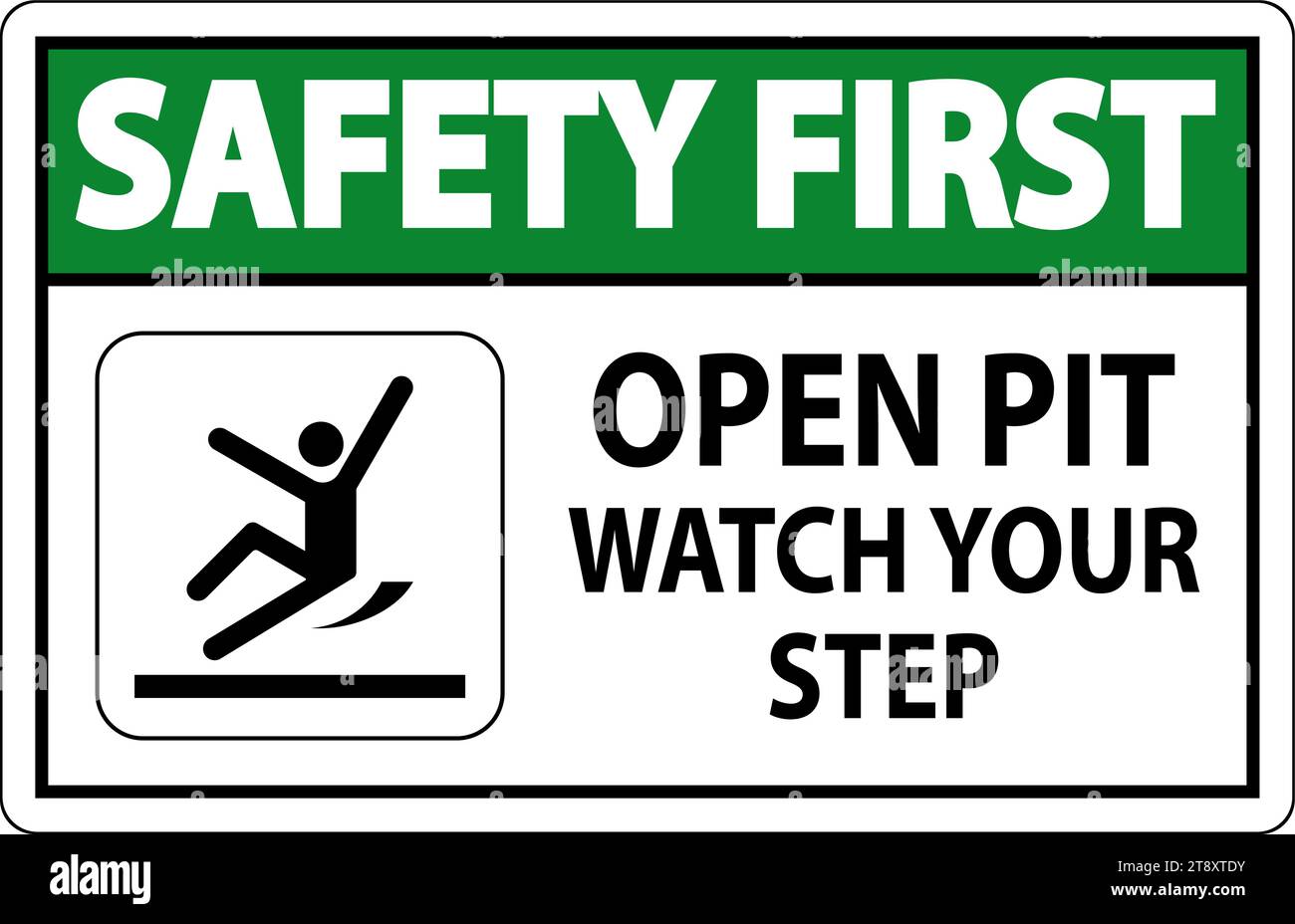 Safety First Sign Open Pit, Watch Your Step Stock Vector Image & Art ...