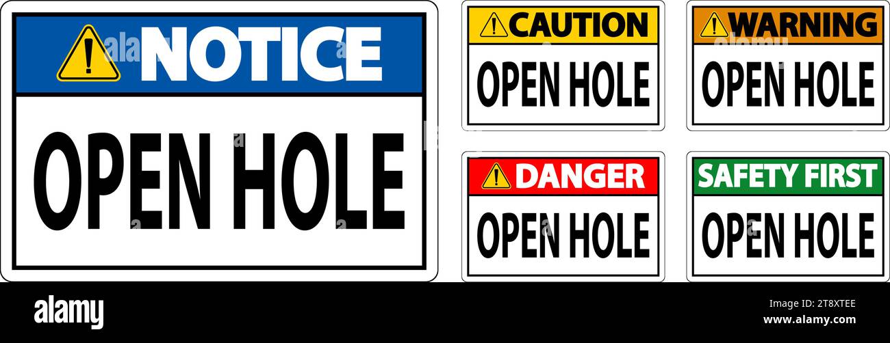 Danger Sign Open Holes Stock Vector Image & Art - Alamy