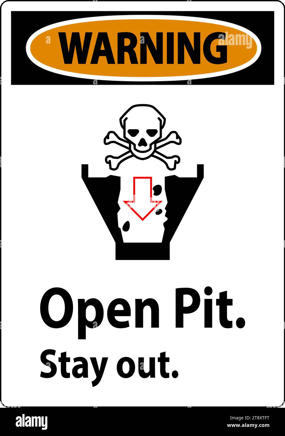 Warning Sign Open Pit, Stay Out Stock Vector Image & Art - Alamy