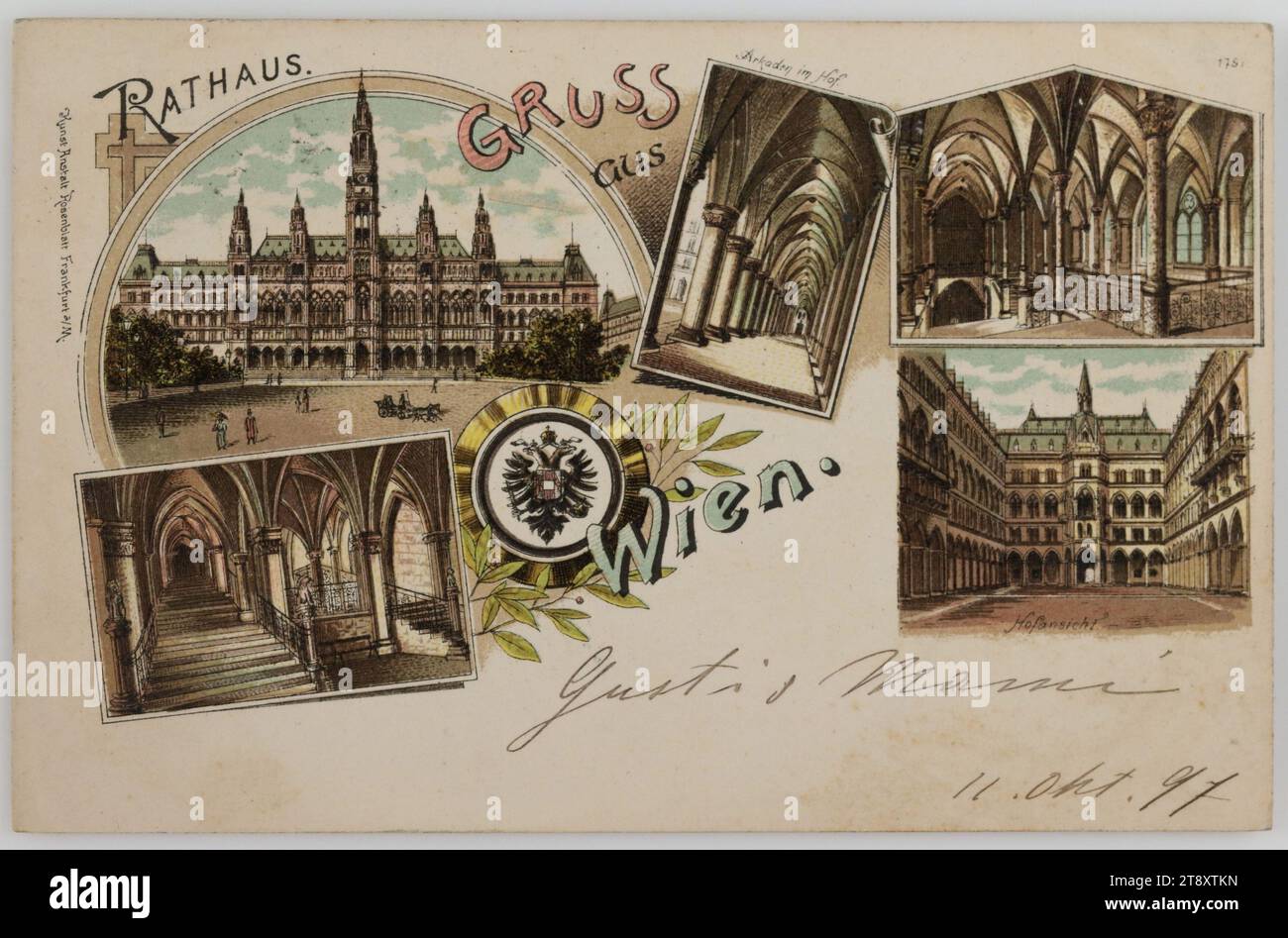 1st, Rathausplatz 1 - Rathaus - interior views of arcades, staircases ...