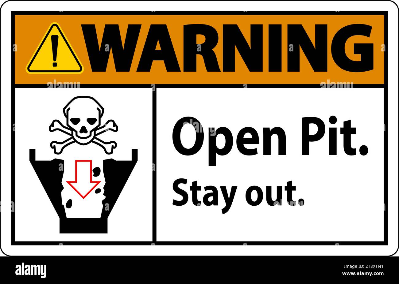 Warning Sign Open Pit Stay Out Stock Vector Image And Art Alamy