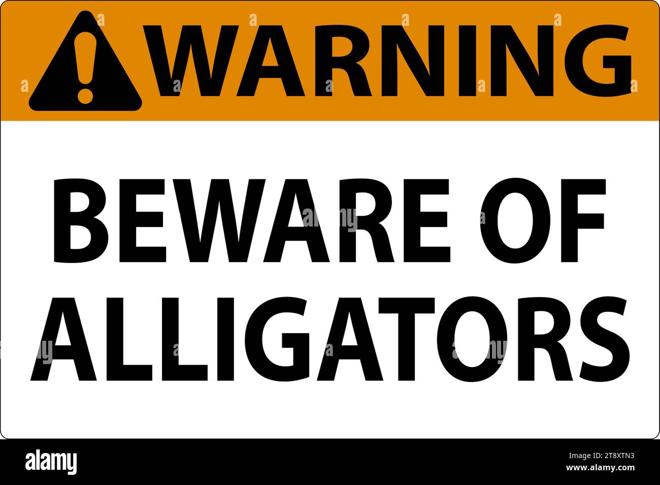 Warning Sign Beware Of Alligators Stock Vector Image & Art - Alamy