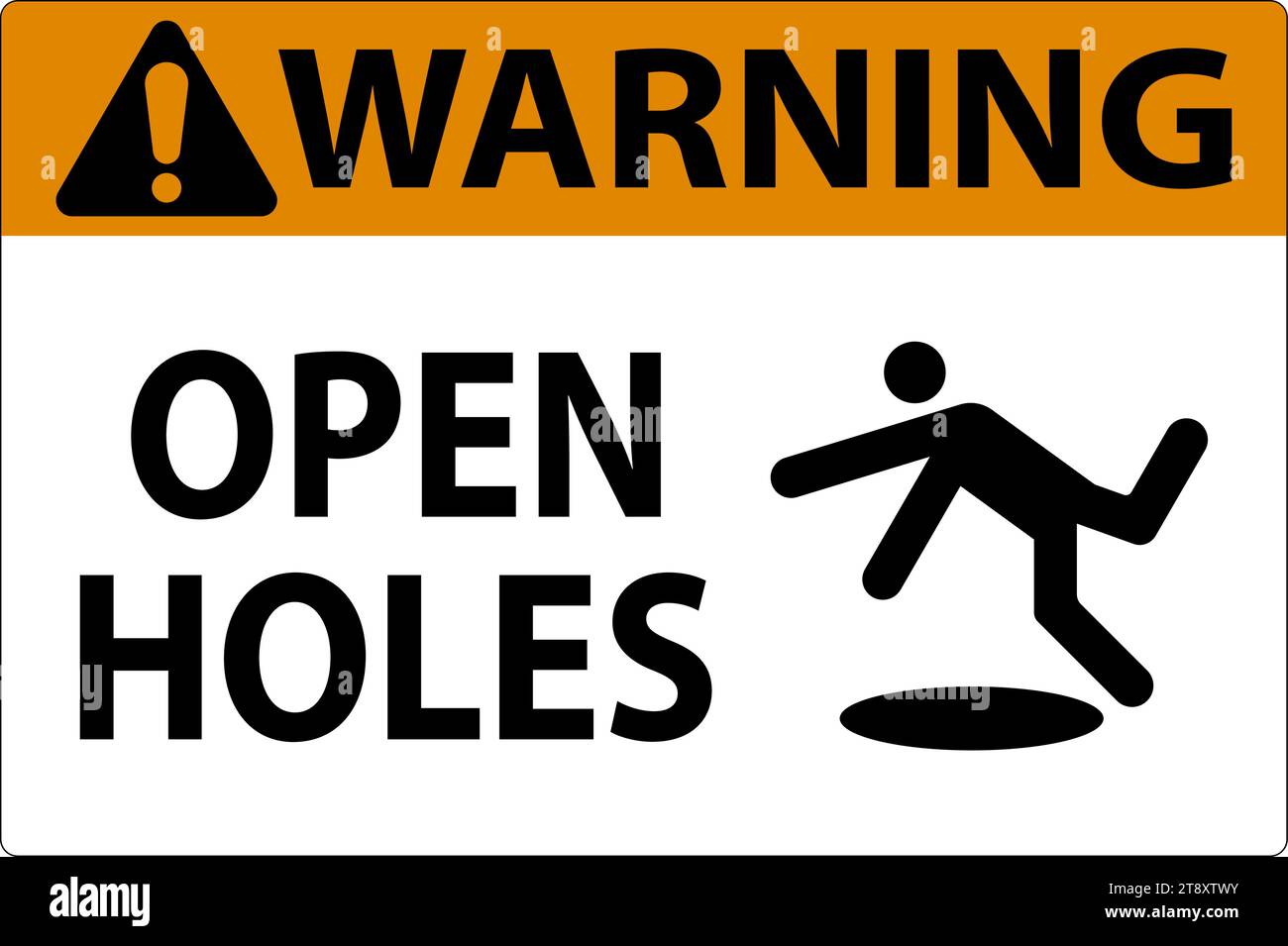 Warning Sign Open Holes Stock Vector Image & Art - Alamy