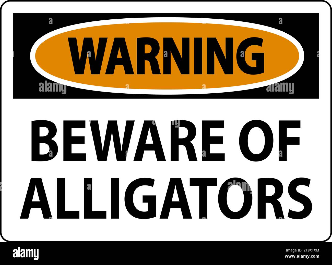 Warning Sign Beware Of Alligators Stock Vector Image & Art - Alamy