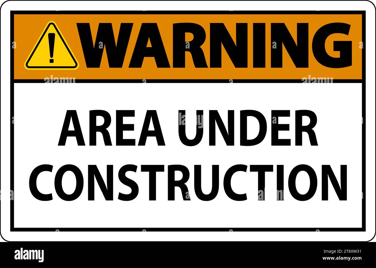 Warning Sign Area Under Construction Stock Vector Image & Art - Alamy