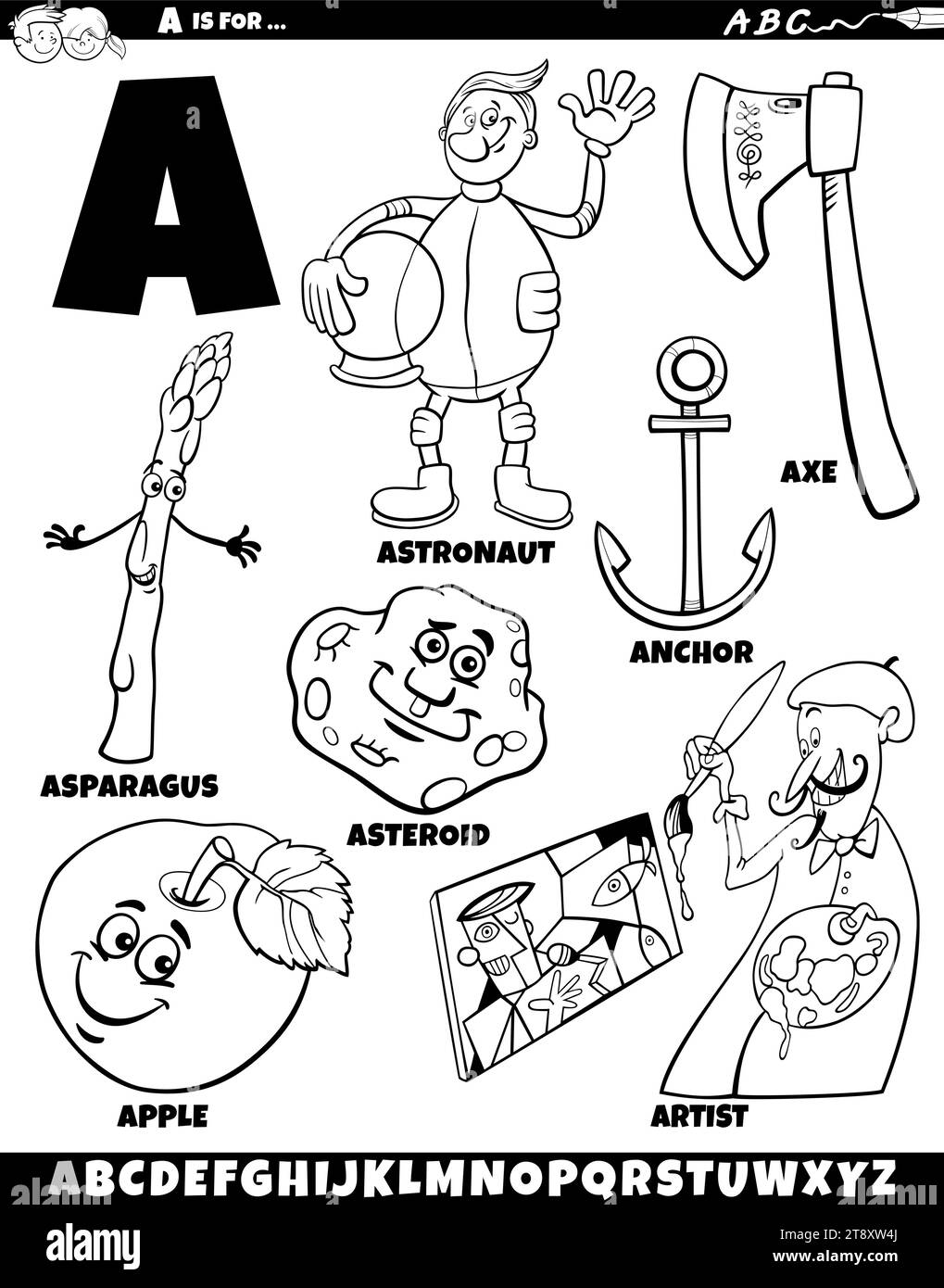 Alphabet coloring a hi-res stock photography and images - Alamy